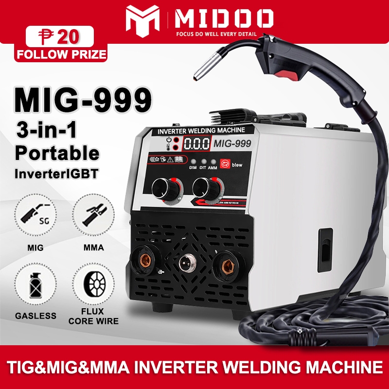 MIDOO MIG Welding Machine Portable Inverter Welding Machine MMA/TIG/MIG ...