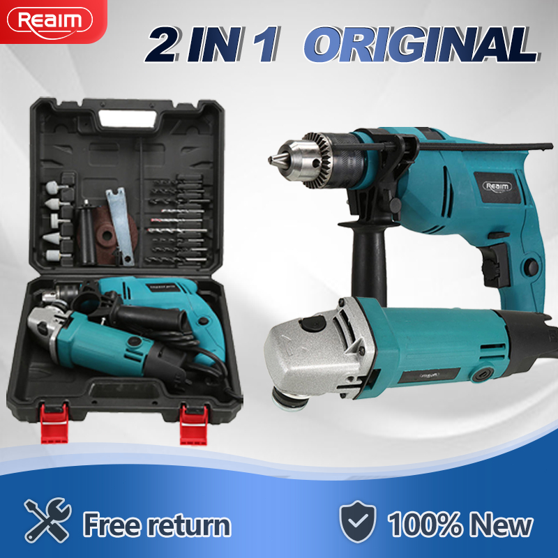 REAIM Grinder and Drill Set 2IN1 Original Heavy Duty Barena Drill Set ...