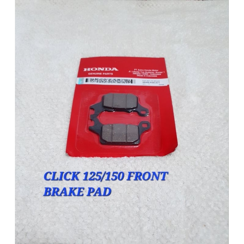 HONDA CLICK 125i(V1,V2,V3) AND 150i FRONT BRAKE PAD | Shopee Philippines