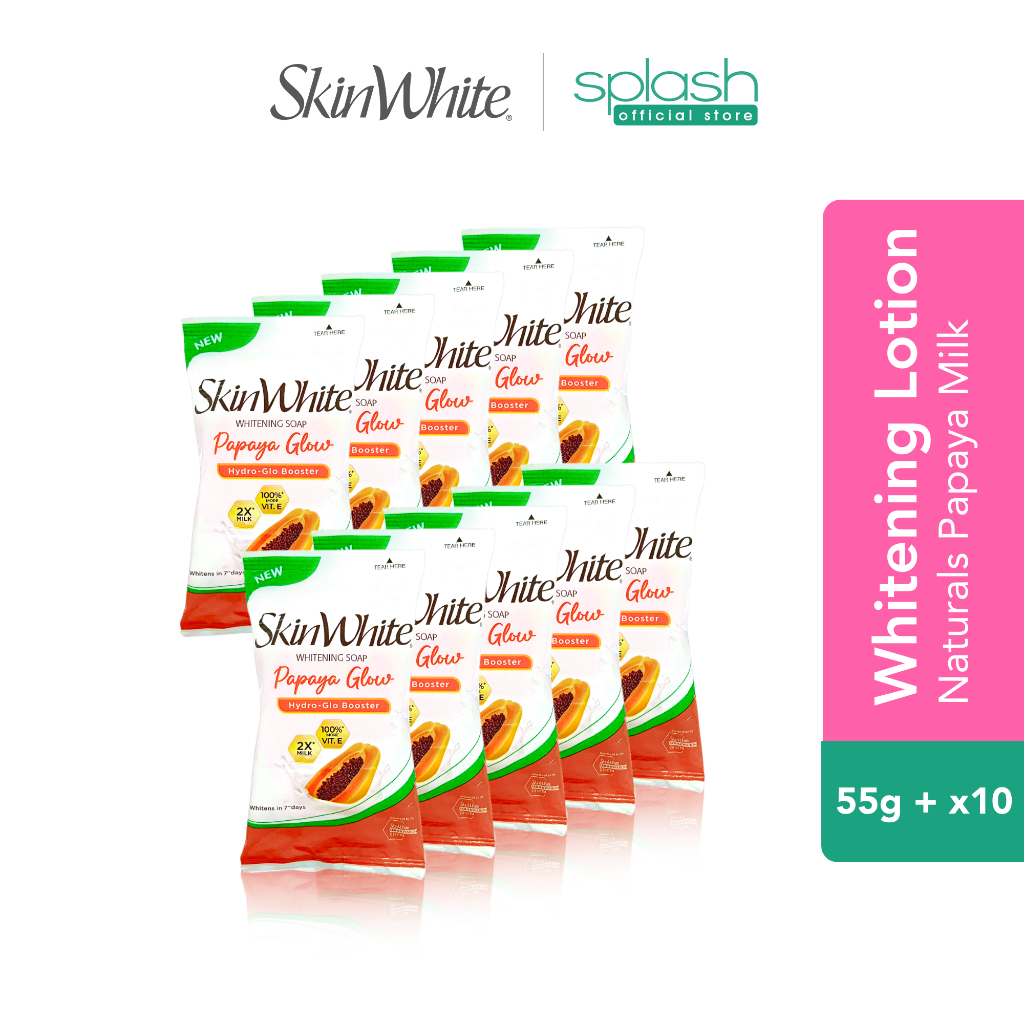 SkinWhite Whitening Face and Body Soap Papaya Glow 55g - Set of 10 ...