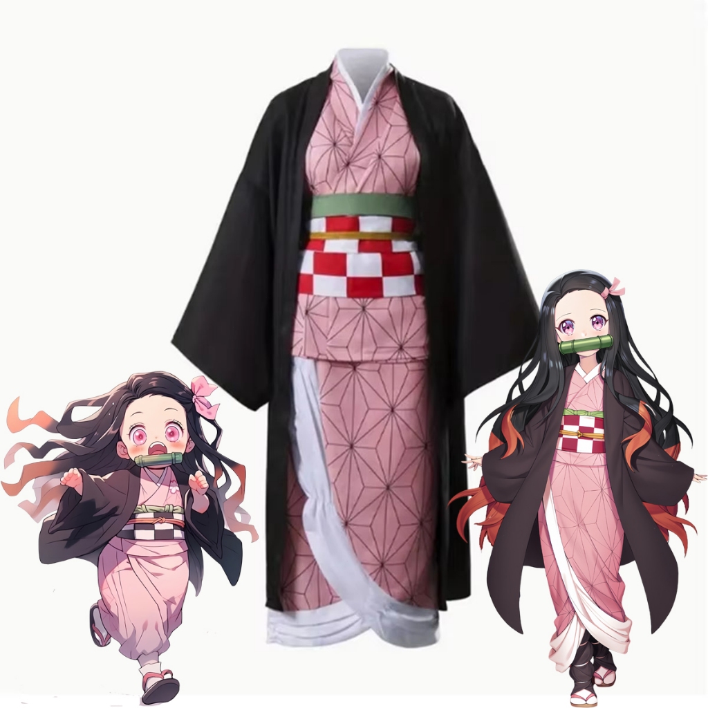 Kamado Nezuko Anime Cosplay Costume Kimono Demon Slayer Kamado Nezuko ...