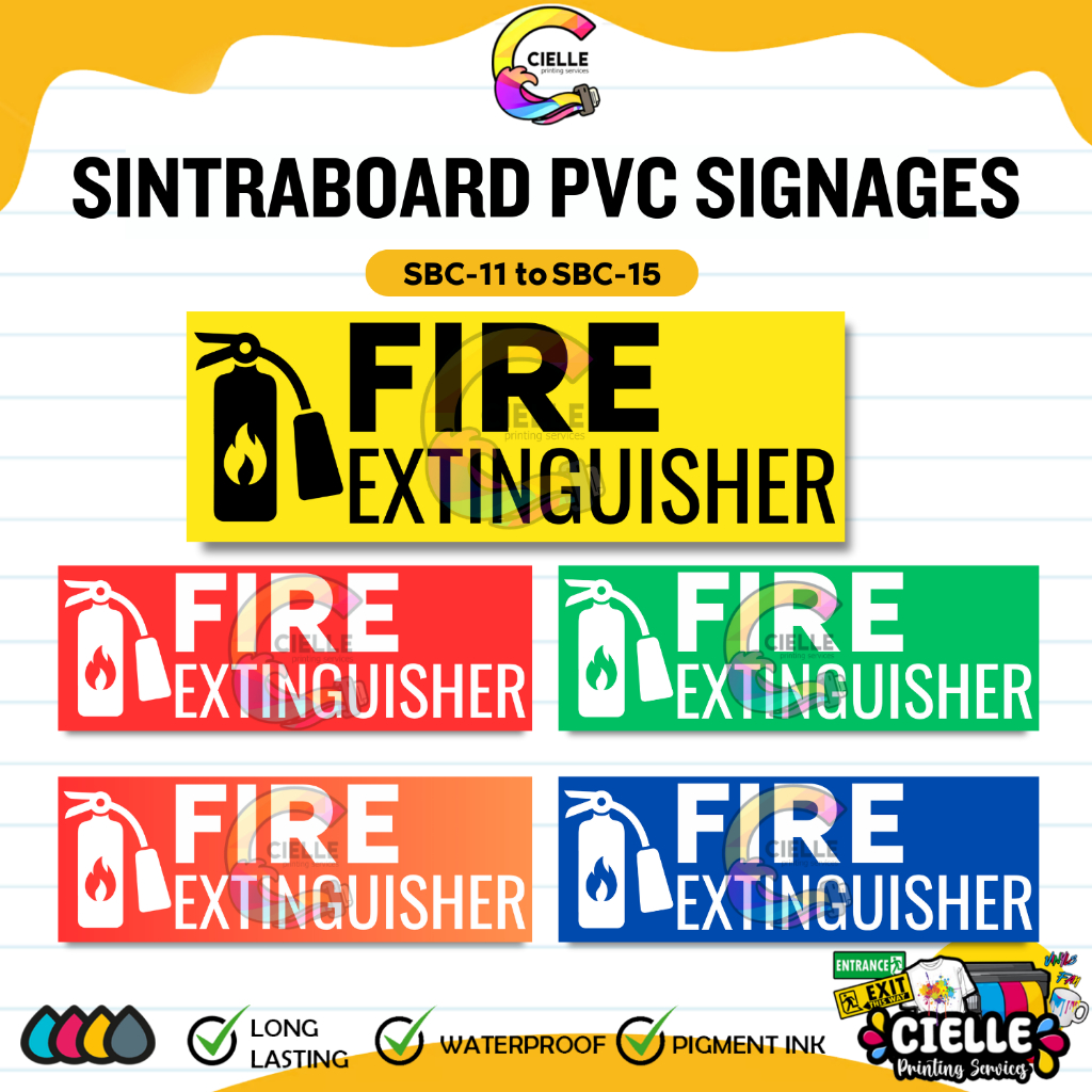 SINTRA PVC SIGNAGES (SBC-11 to SBC-15) - FIRE EXTINGUISHER SIGNAGE ...