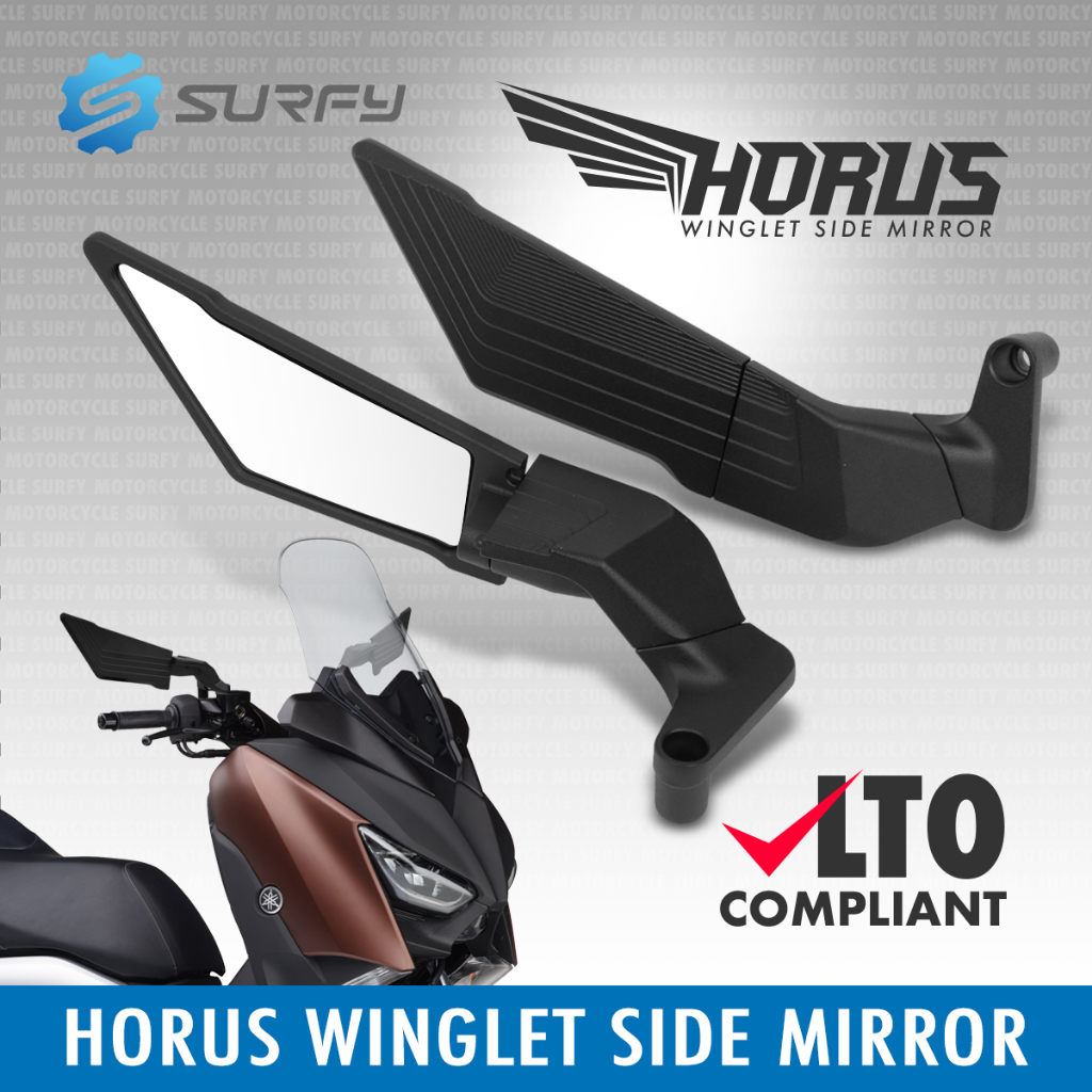 Horus Winglet Side Mirror 28cm Large Full Alloy Adjustable Mirror Mount ...