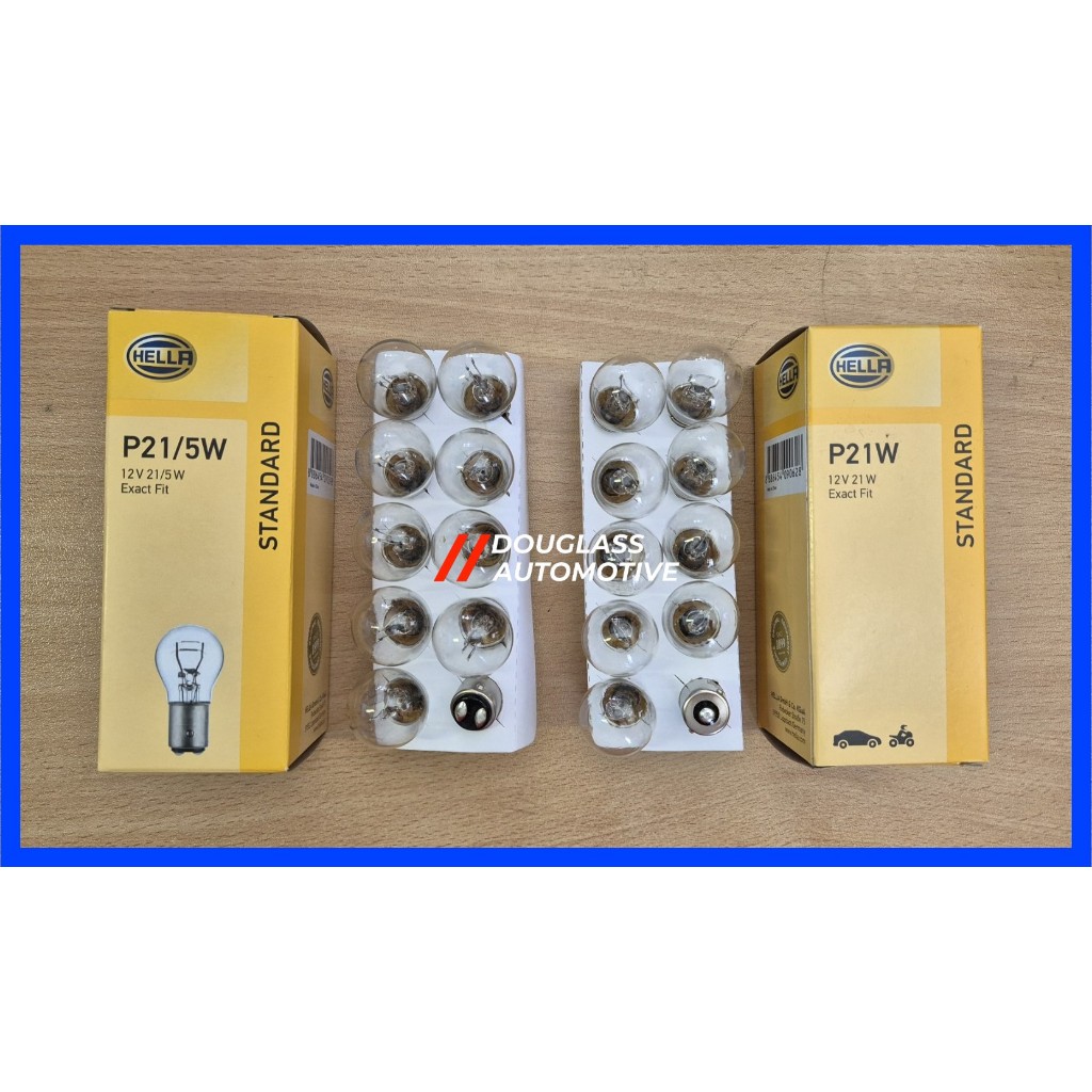 (PER PIECE) HELLA P21W P21/5W 12V Single Double Contact Bulb signal ...