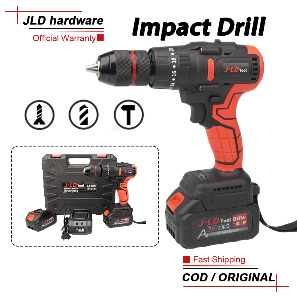 JLD 88V Cordless Impact Drill Set Heavy Duty Original 13MM CHUCK ...