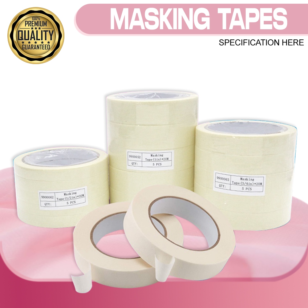 Masking Packaging Tape (1pc per order) || 1inch, 1/2 inch and 3/4 inch ...