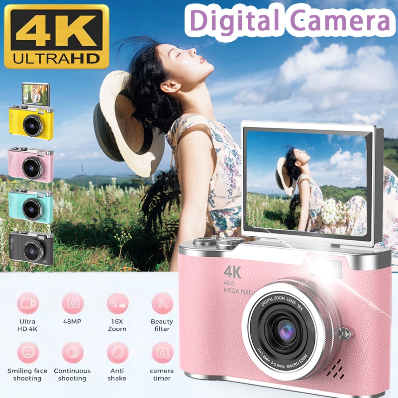 Digital Camera For Photography 4K Flip The Lens 180° Selfie Vlogging ...