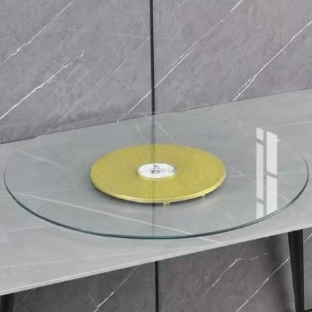 Tempered rotating glass table top rotating base dining table round ...