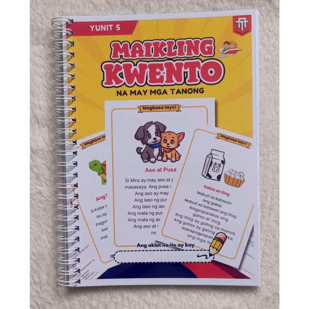 Maikling Kwento na may mga tanong (Yunit 5) - Notebook Size - 40 pages ...
