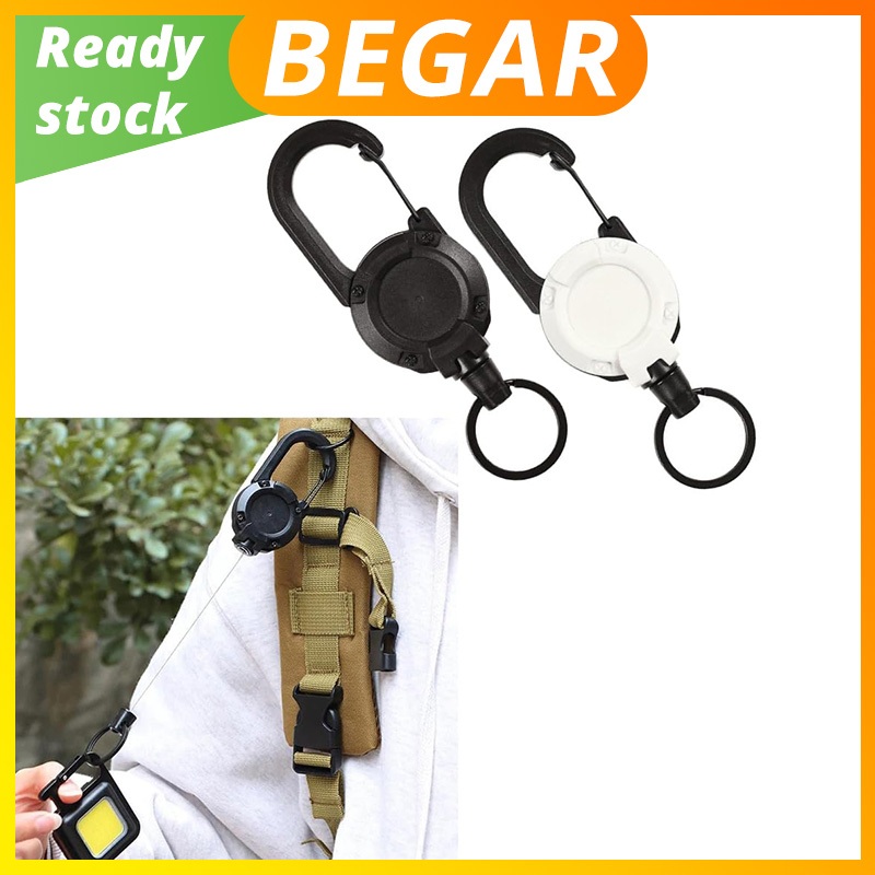 Retractable Rope Carabiner Keychain Anti-lost Telescopic Wire Rope ...