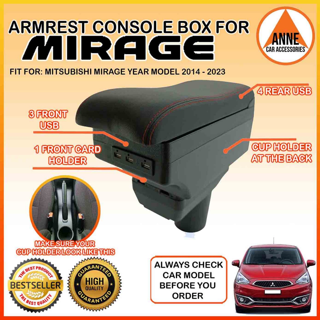 Car Armrest for Mitsubishi Mirage G4 / Hatchback 2014 - Onwards Arm ...
