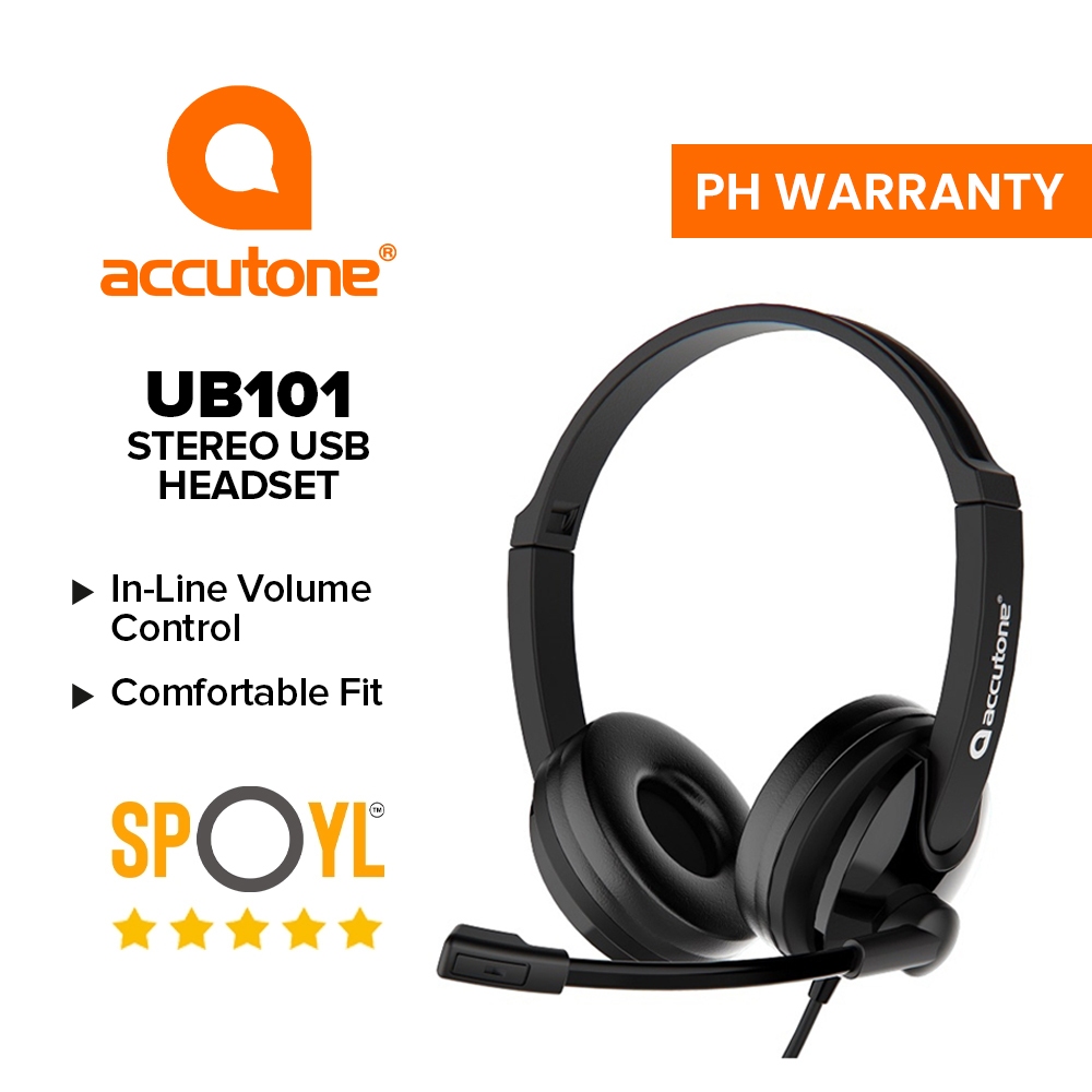 Accutone UB101 Stereo USB Headset - Spoyl Store | Shopee Philippines