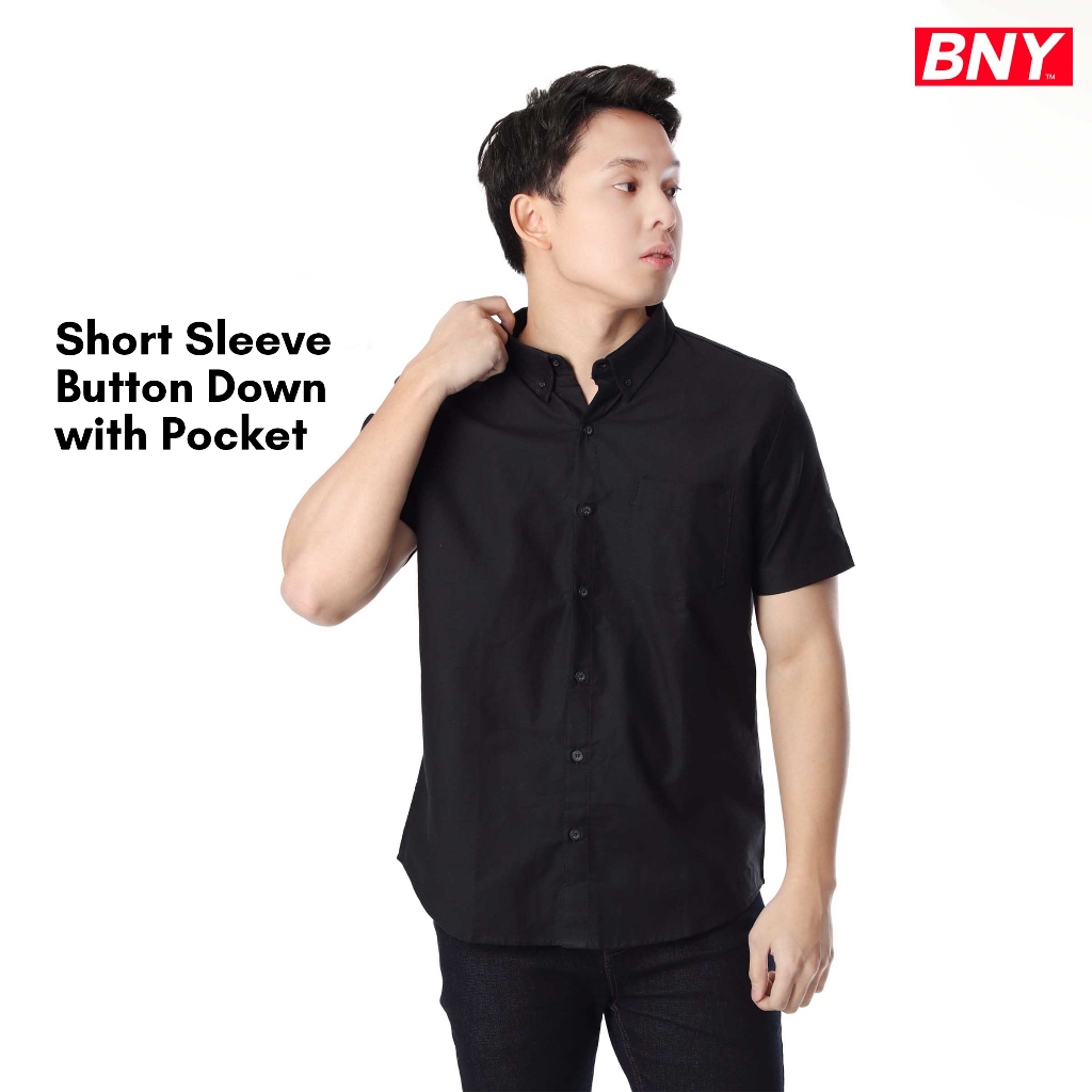 BNY Men's Oxford Short Sleeve Button Down Shirt With Pocket (691 ...