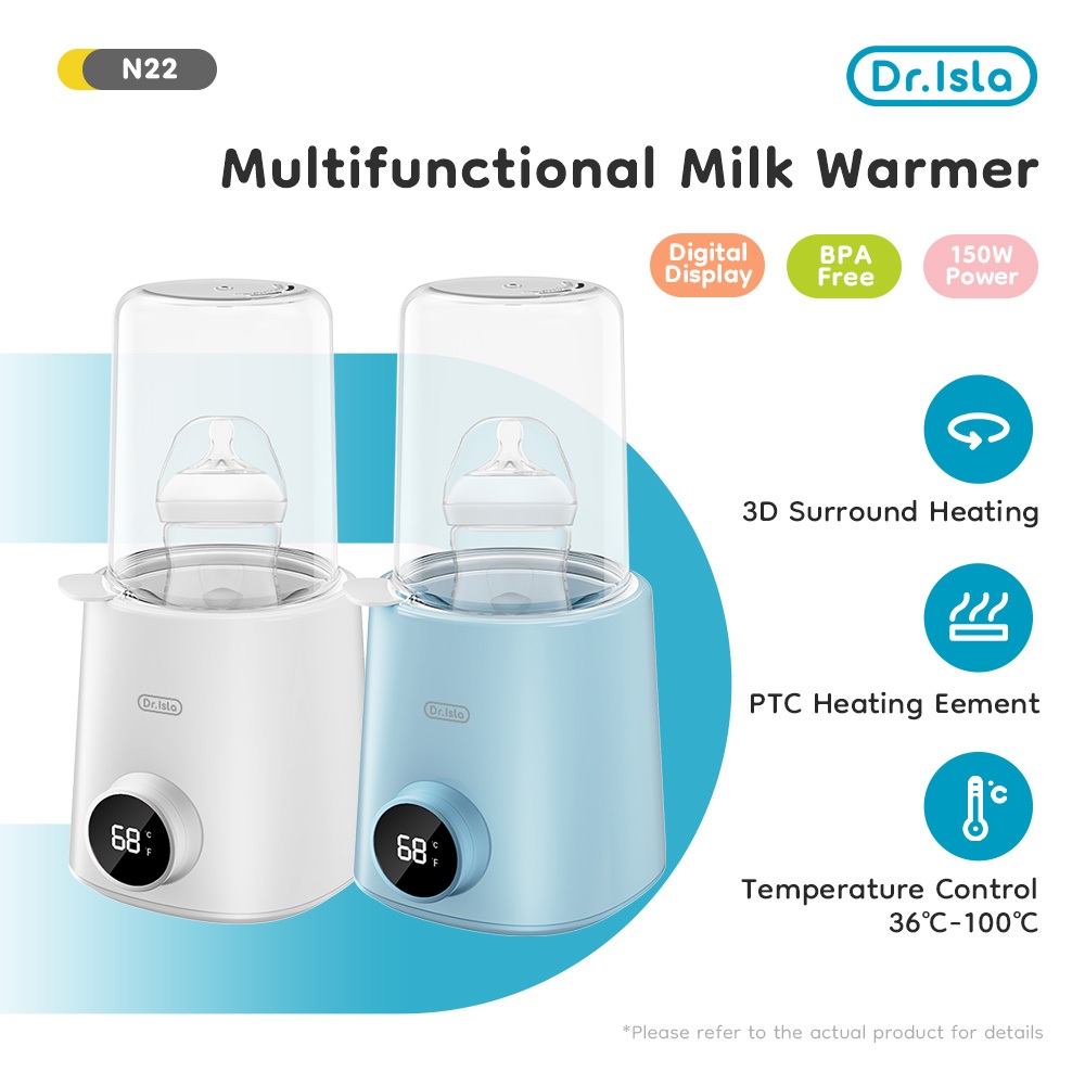 Dr.isla Electric Baby Bottle Warmer BPA-Free 36-100℃ Adjustable Steam ...