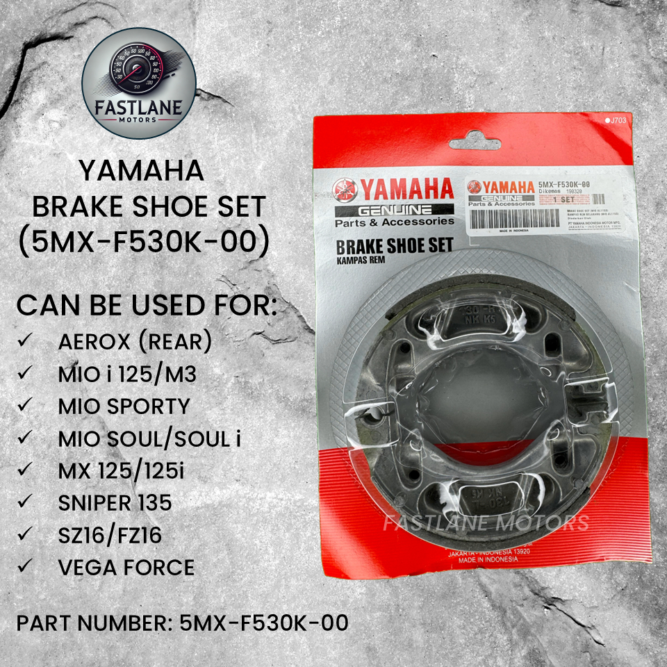 YAMAHA BRAKE SHOE SET (5MX-F530K-00) FOR AEROX, MIO, MXi, SNIPER 135 ...