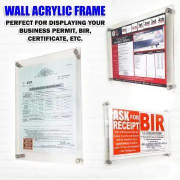 2mm Double Acrylic Wall Frames (sandwich type). Certificates/Permits ...