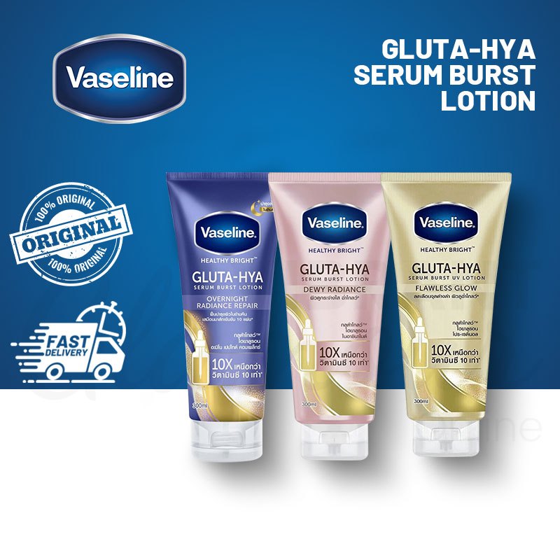Vaseline Healthy Bright Gluta Hya Serum Burst Lotion Flawless Glow ...