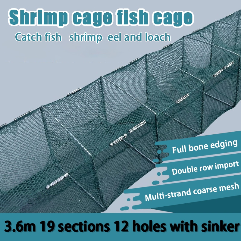 Shrimp Trap Folding fish cage Upgraded Shrimp Cage Ground mesh cage ...