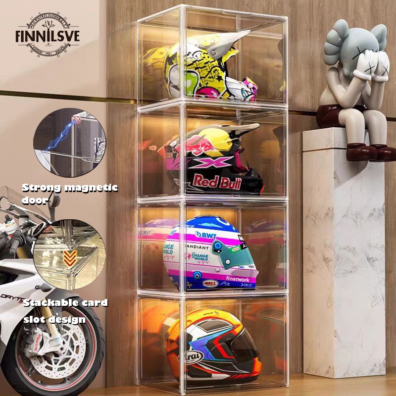 Transparent acrylic helmet storage box handbag placement box large size ...