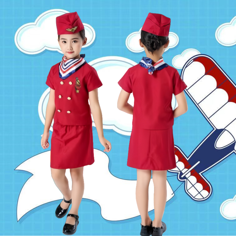 Flight Attendant Costume For Kids Girl Career Costume For Kids Boys ...