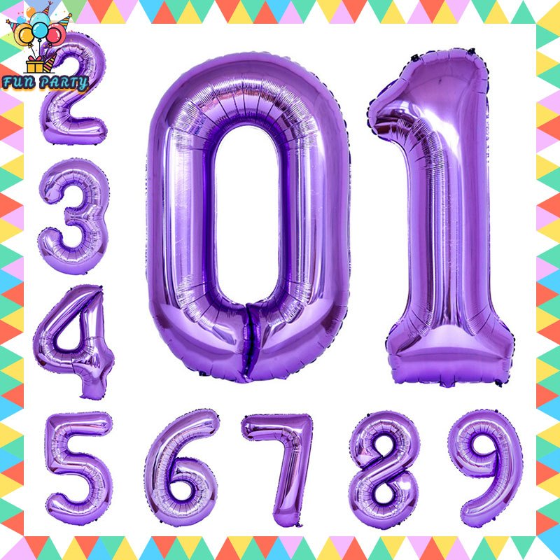 32inch Purple Number Balloon Large Birthday Christening Wedding ...