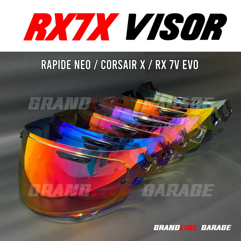 RX7X Rapide Neo RX 7V Evo Corsair X Visor Lens Iridium Revo Red Blue ...