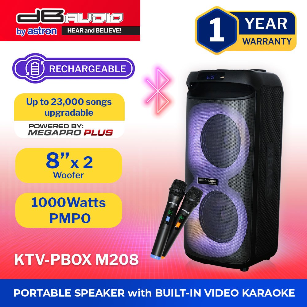 DB Audio By Astron KTVPBOXM208 Portable Speaker with Built-in Video ...