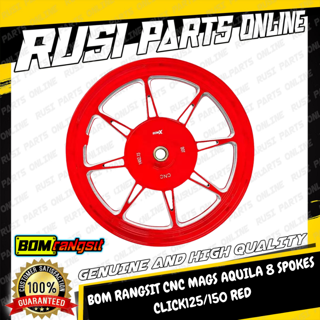 BOM RANGSIT CNC MAGS AQUILA 8 SPOKES CLICK125/150 4 COLORS AVAILABLE ...