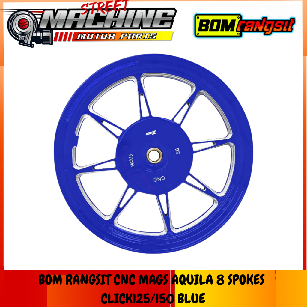 BOM RANGSIT CNC MAGS AQUILA 8 SPOKES CLICK125/150 4 AVAILABLE COLORS ...