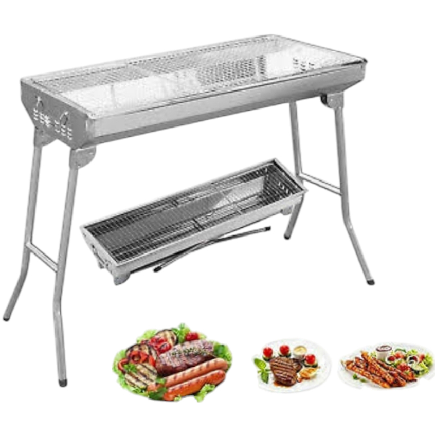 STAINLESS STEEL CHARCOAL BARBEQUE GRILL STAND FOR OUTDOOR USE PICNIC | Shopee Philippines