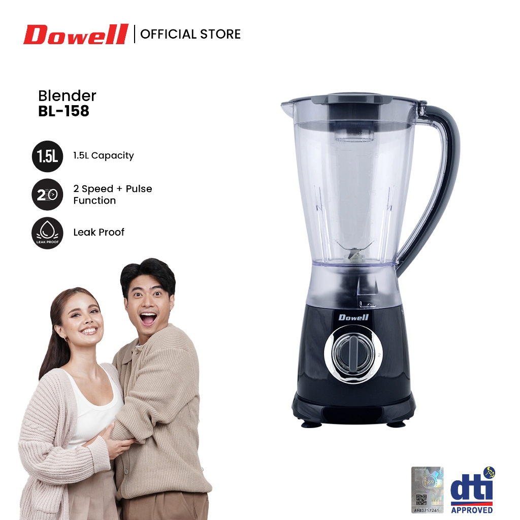 Dowell BL-158 Compact Blender Safety Lock Feature 1.5 Liter | Shopee ...