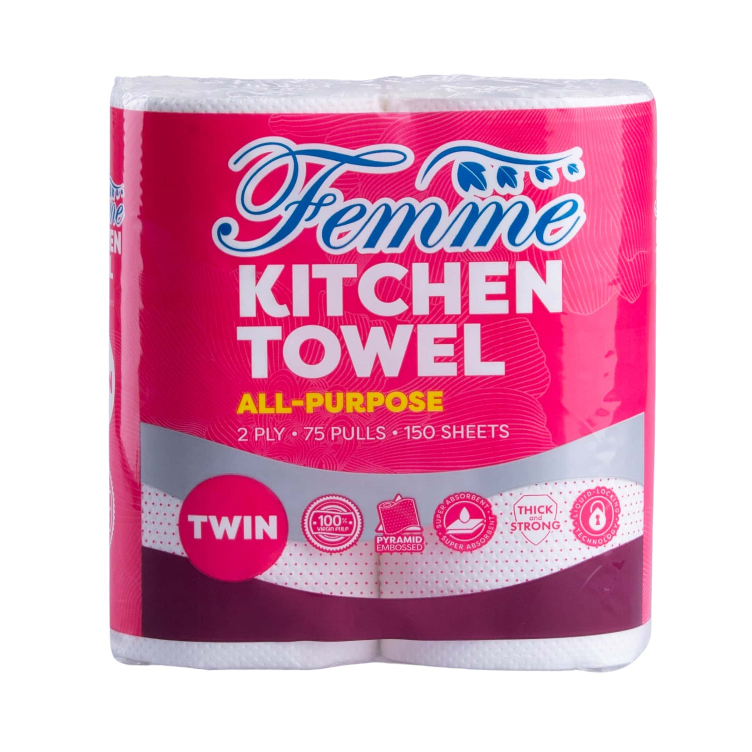 Femme Kitchen Towel All Purpose 2ply 75pulls 2 Rolls | Shopee Philippines