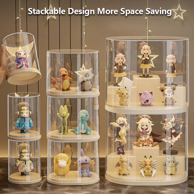 Acrylic PopMart Display Case Transparent Action Figure Display Stand ...