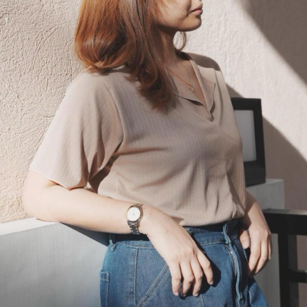 GotU.Ph ANYA Cut Out Raw Hem Lettuce Basic Cotton Fabric Women's Top ...