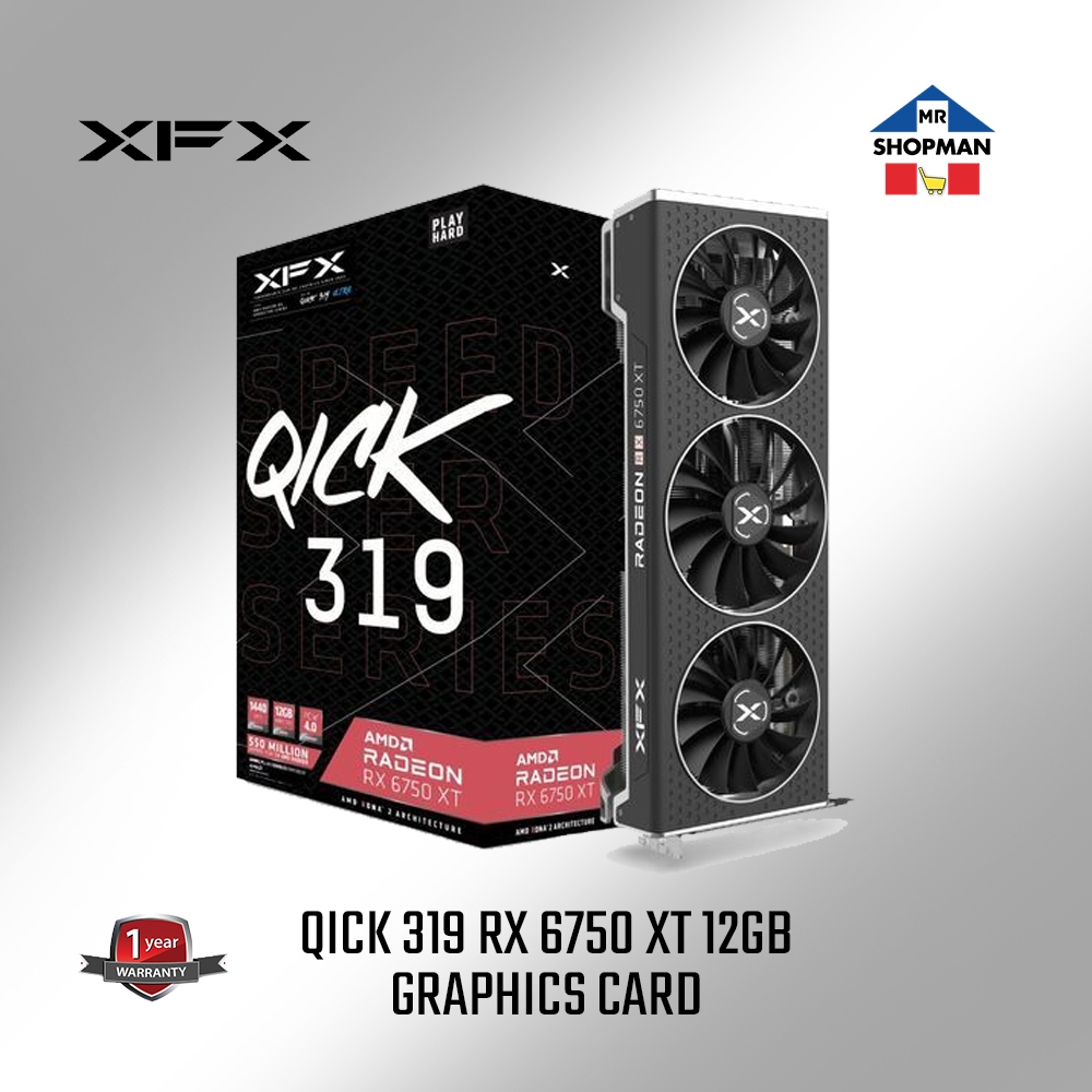 XFX RX6750XT SPEEDSTER QICK 319 Radeon RX 6750XT 12GB GDDR6 Video ...