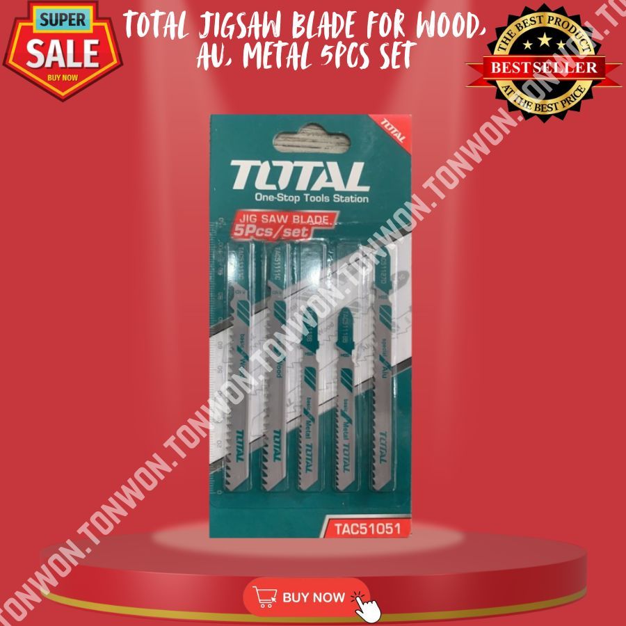 TOTAL JIGSAW BLADE FOR WOOD, AU, METAL 5PCS SET | Shopee Philippines