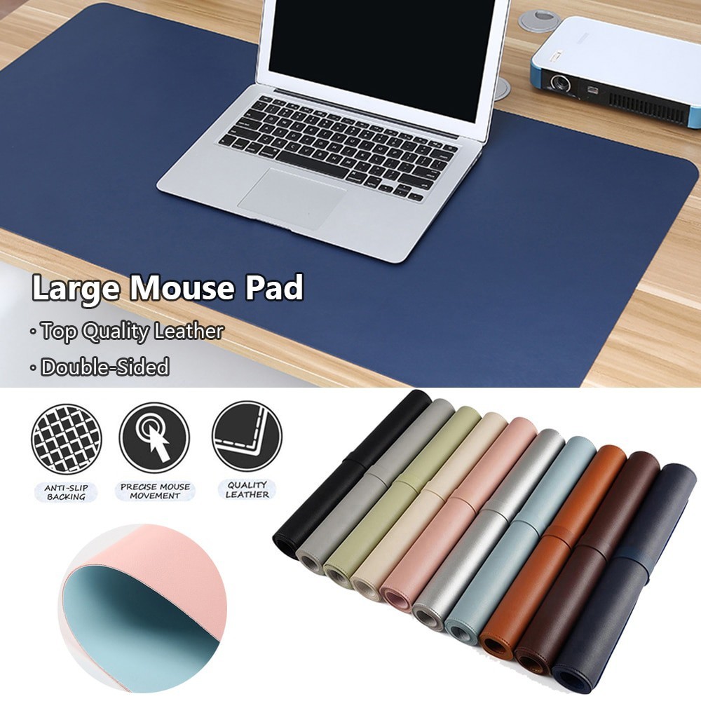 Double sided PU leather desktop pad, waterproof mouse keyboard pad ...