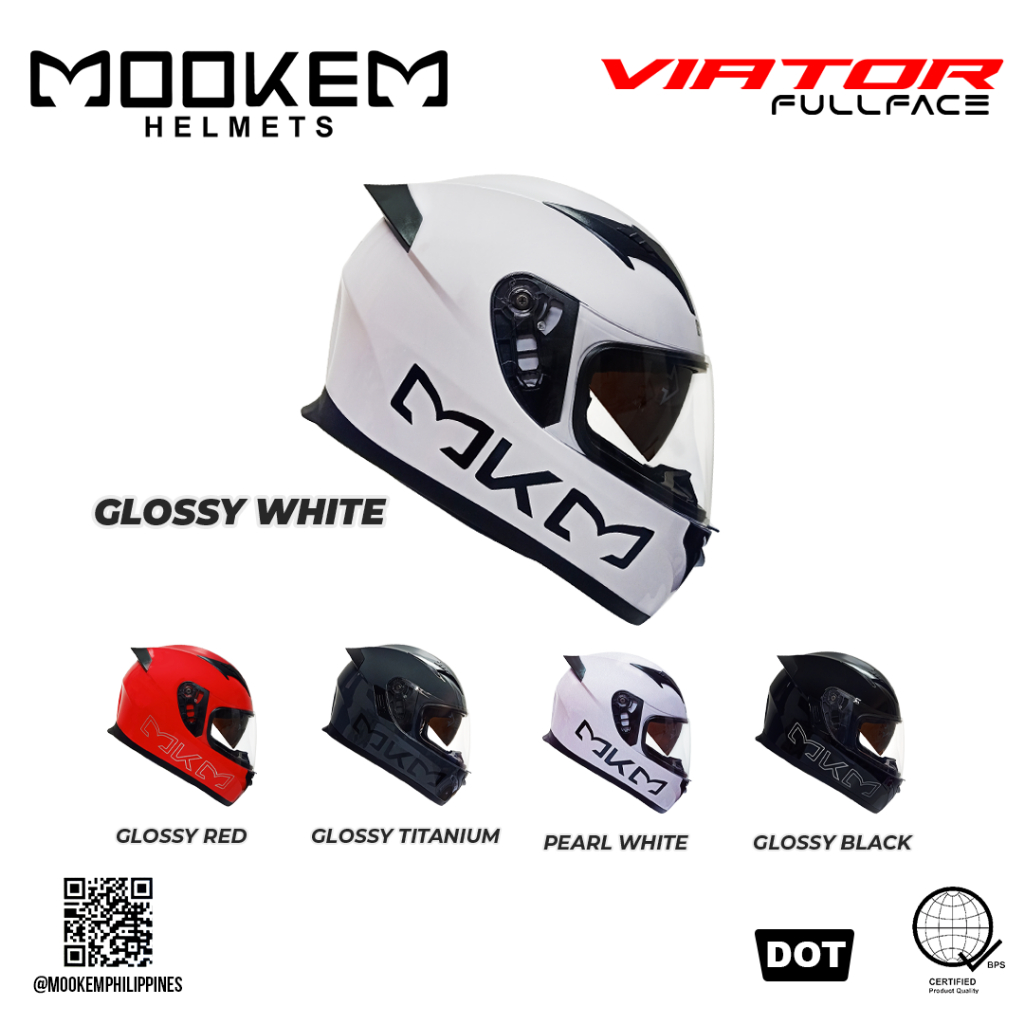 Mookem Helmets - Fullface Helmet - Viator MONO COLORS - Z006 with FREE ...