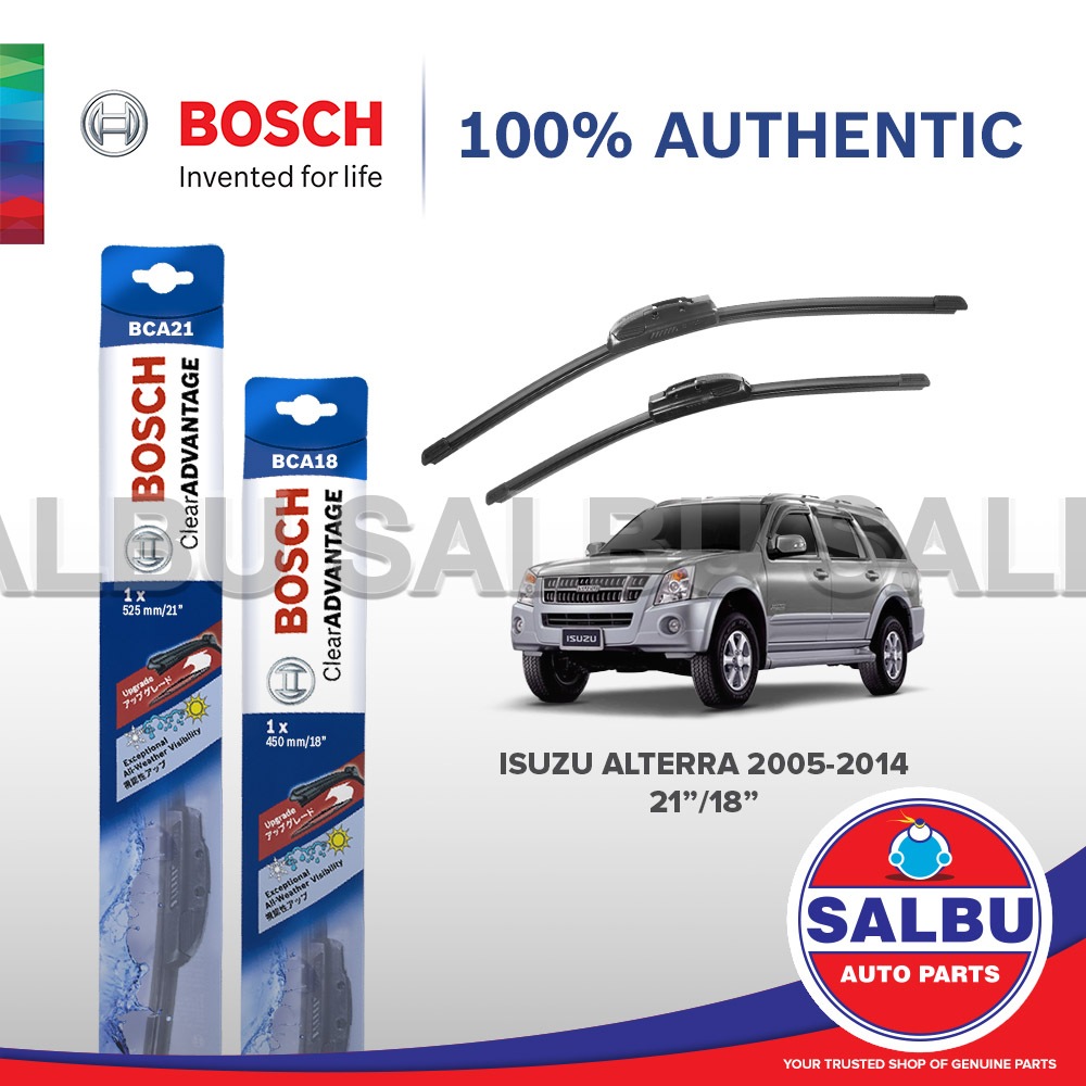 BOSCH Clear Advantage Wiper Blade Set for ISUZU Alterra 2005-2014 (21"/18") | Shopee Philippines