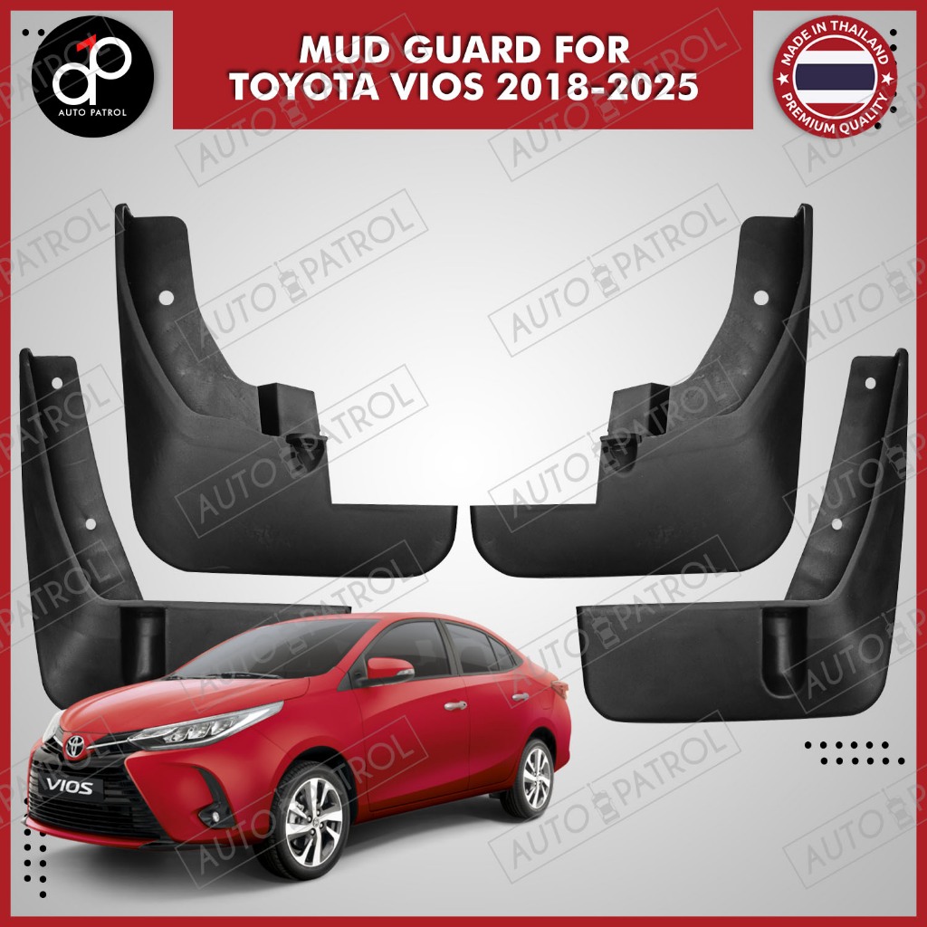 TOYOTA VIOS 2018-2025 Mud Guard flaps Matte Black with Screw ( mudguard ...