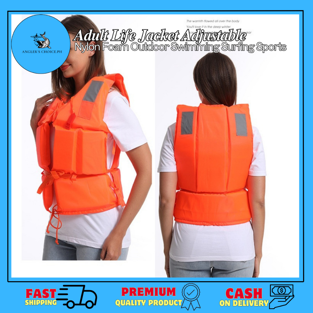 Adult Life Jacket Adjustable Life Jacket Vest Lightweight Nylon Foam ...