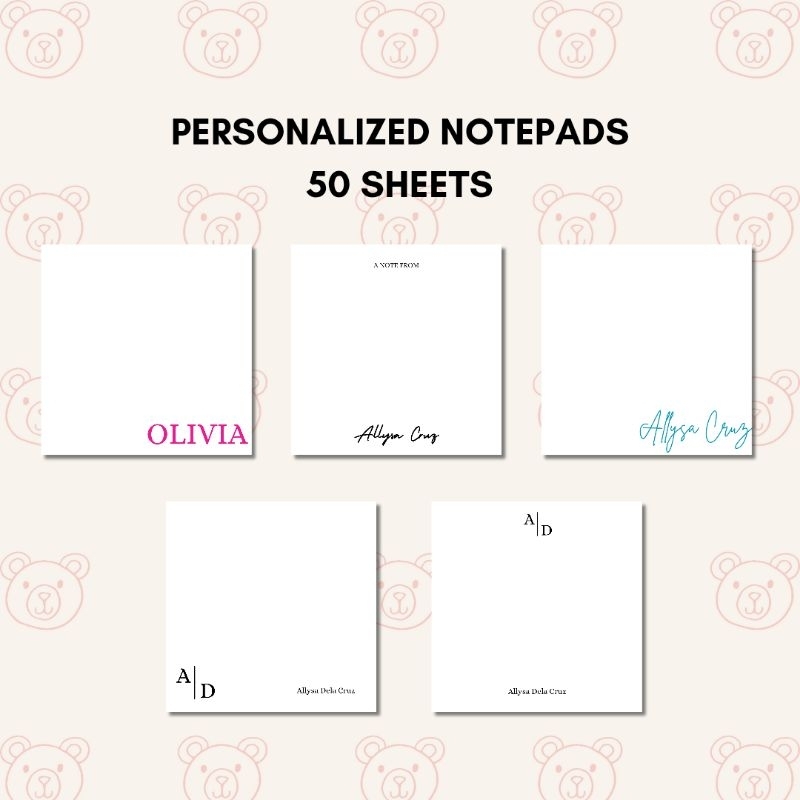Personalized Notepads 50 sheets (Name only) | Shopee Philippines