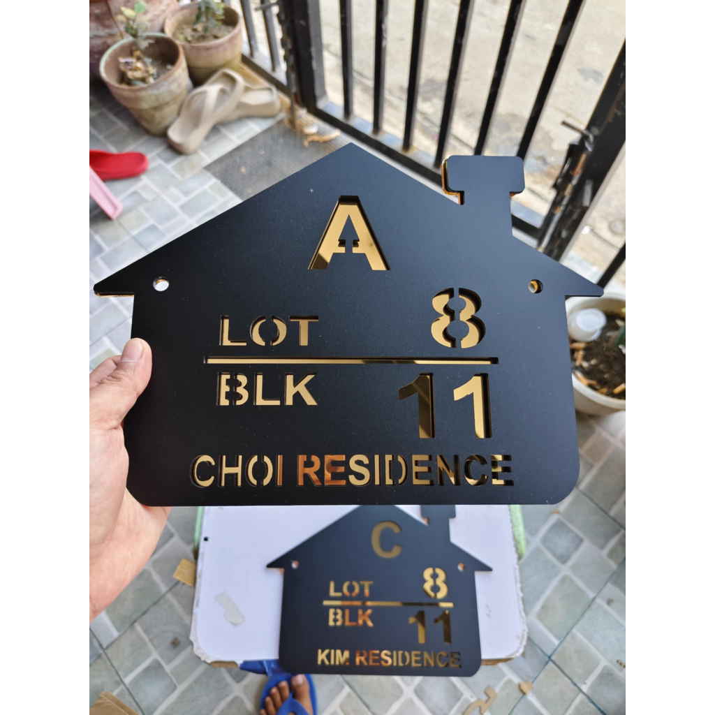 11x8 inch House/Business Number Signage/marker laser cut acrylic(Bahay ...