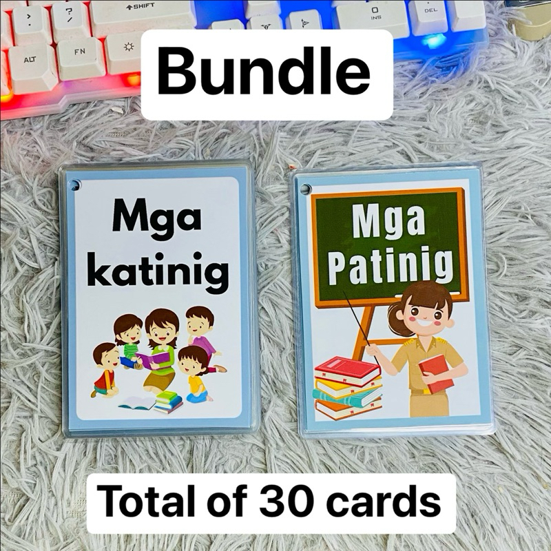 Katinig at Patinig Flash cards bundle thick laminated (makapal) 30pcs 3.5 x 5 size flashcards ...