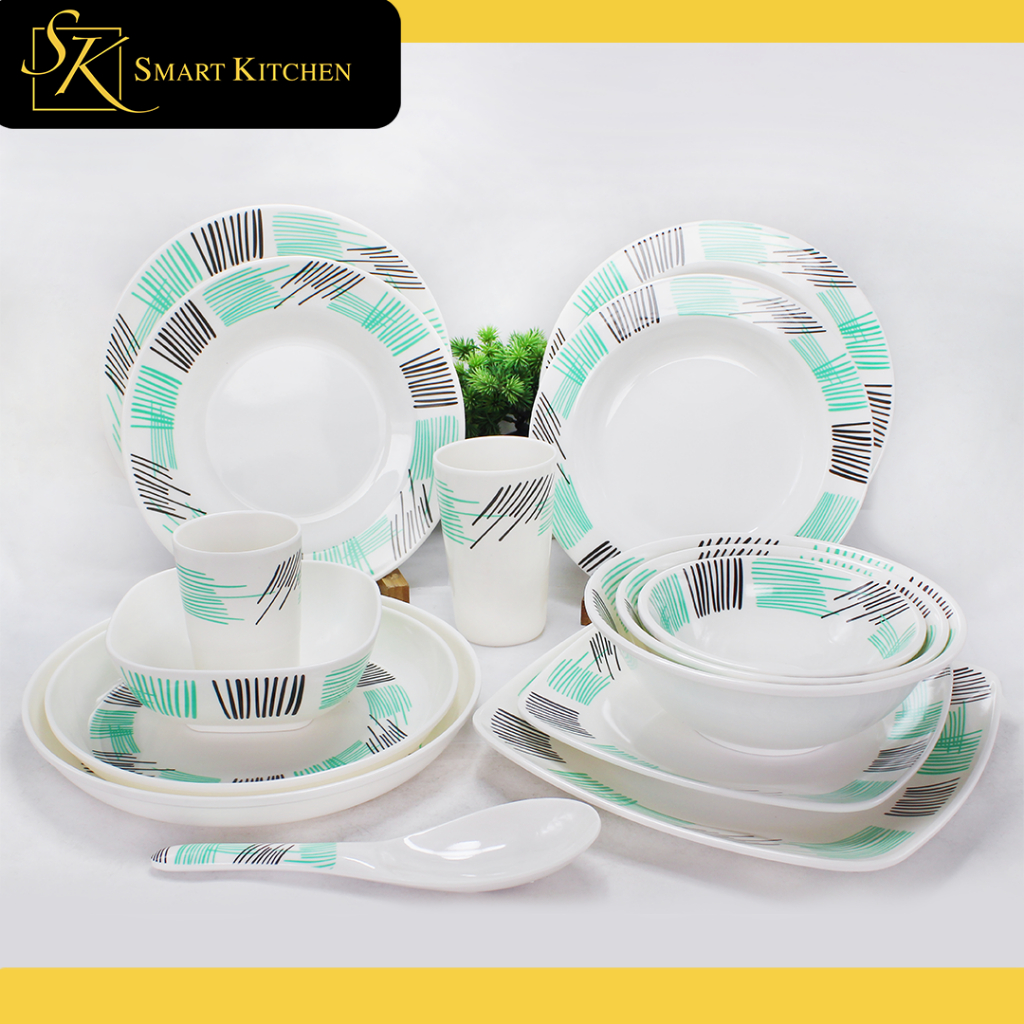 Vector Stripes Design Melamine Plate, Bowl, Cup, Rice Spoon/ Dinnerware ...