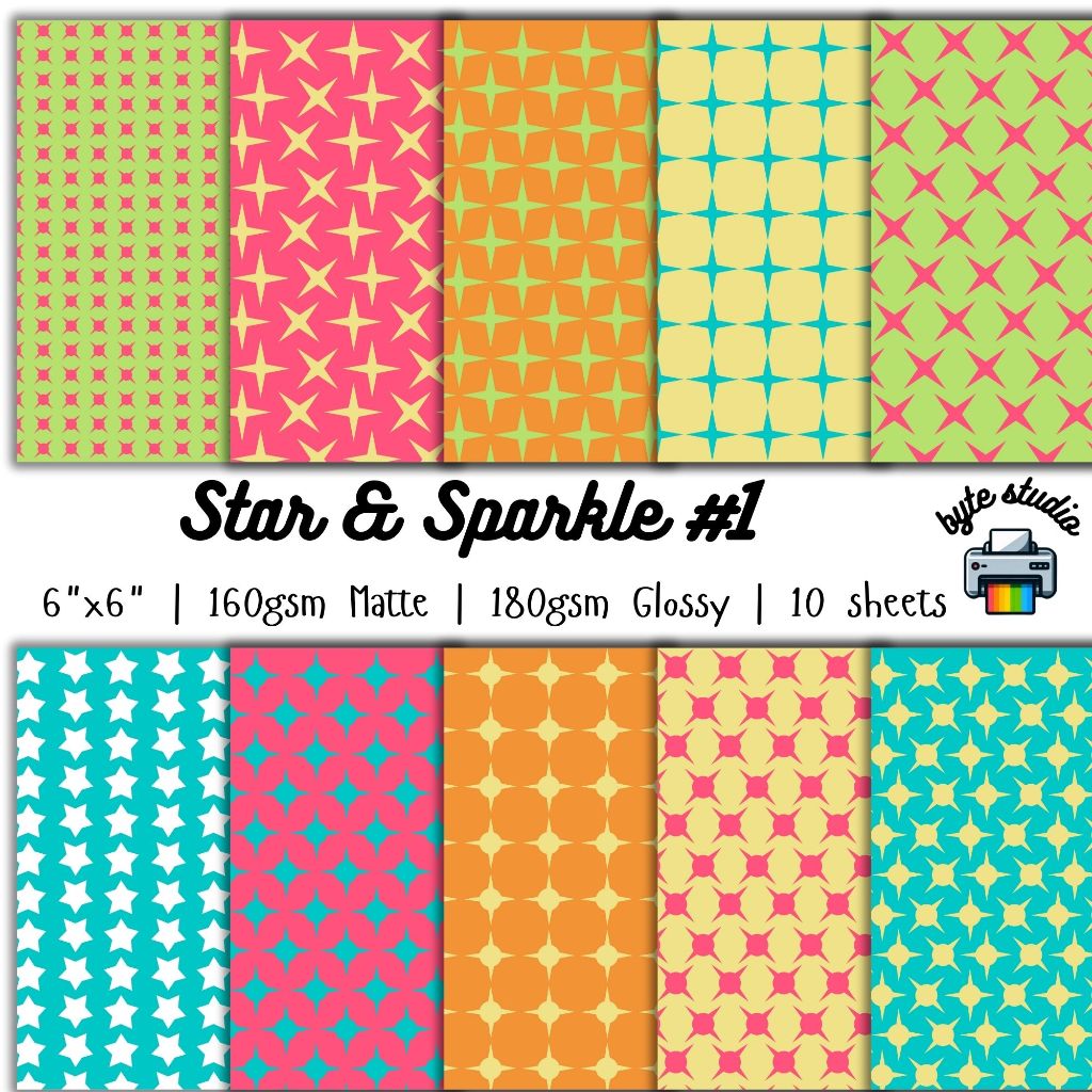 10 Sheets Star and Sparkle #1 by byte studio | Cardstock Premium Paper ...