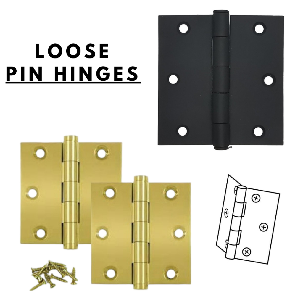 MC | 2 Pieces - Loose Pin Hinges - Black - Flat Hinges - Heavy Duty ...