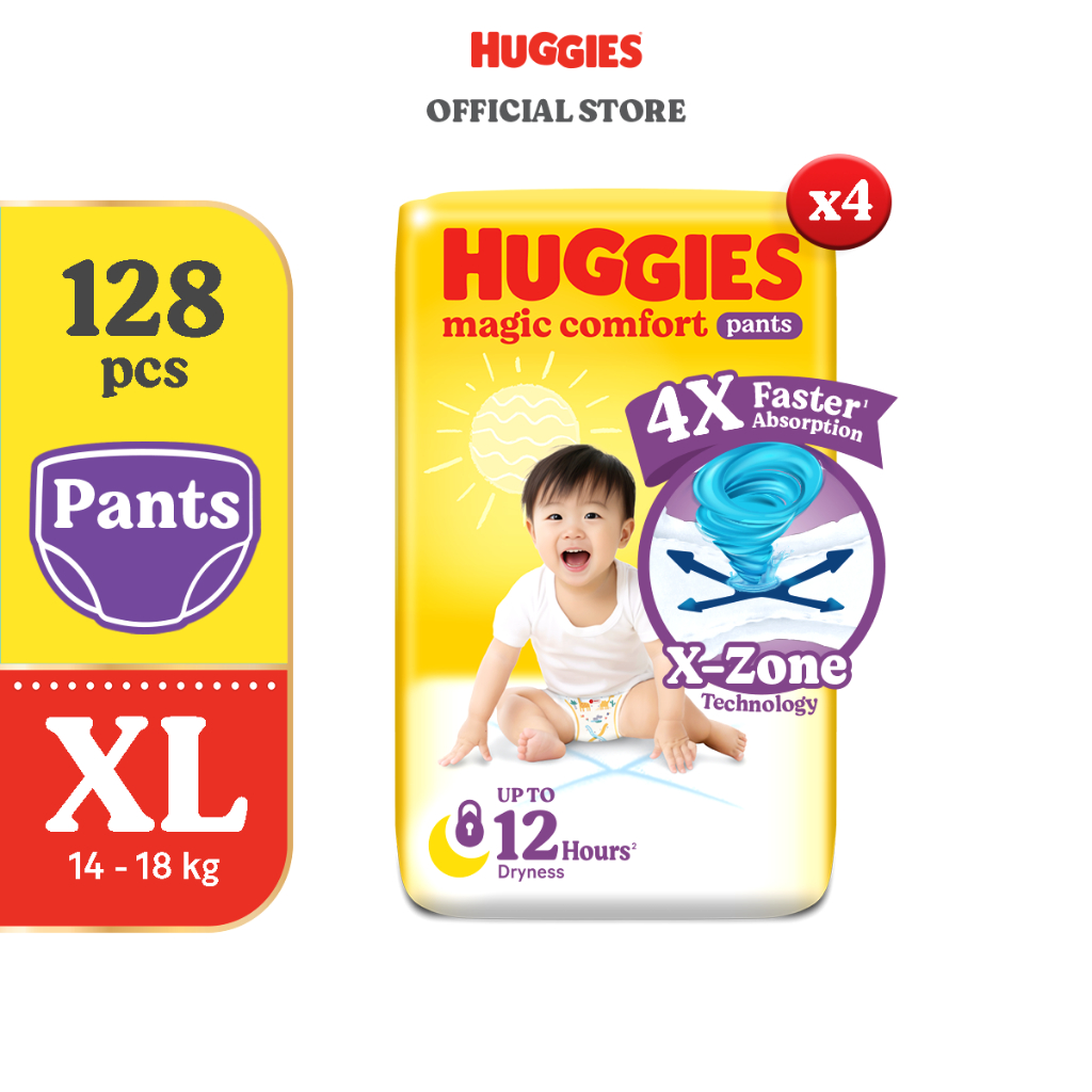 Huggies Magic Comfort Jumbo XL - 32 pcs x 4 packs (128 pcs) | Shopee ...