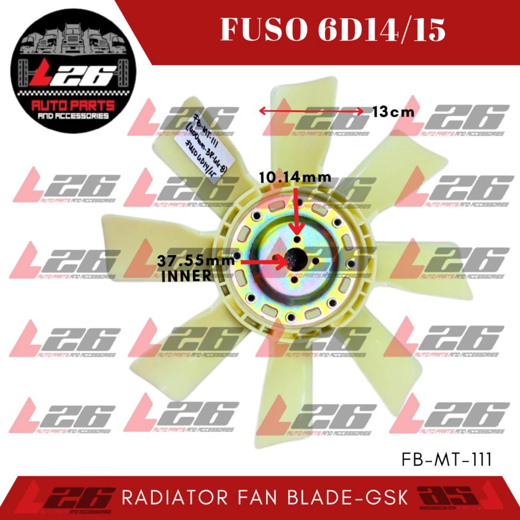 Mitsubishi Fuso 6D14 6D15 Radiator Fan Blade 600mm-38-66-8 FB-MT-111 ...
