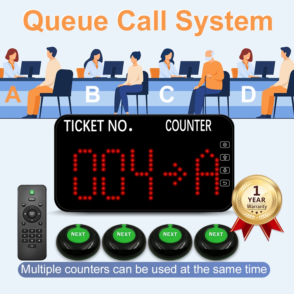 Wireless Digital Numbering Call System for Clinic Restaurant School ...